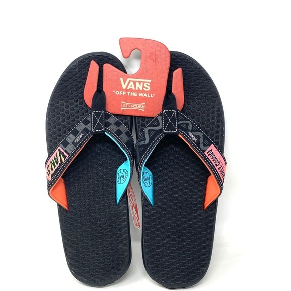 Vans | Shoes | Vans Flip Flops La Costa Slide Multi Black Mens Size ...